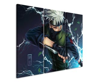 Bilderwelten Leinwandbilder 3 teilig Kakashi_Naruto_3x90x40cm (Gesamt 120x90cm) _Ausf&uuml;hrung sch&ouml;ner Kunstdruck auf echter Leinwand als Wandbild auf Keilrahmen