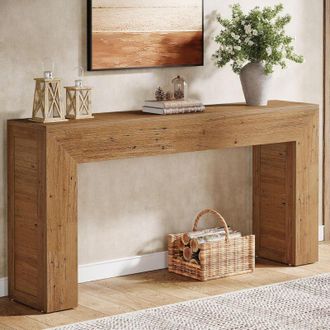 Tribesigns Tribesigns Konsolentisch 160 cm schmaler Sofatisch, Flurtisch aus Holz hinter der Couch, Industrieller Eingangstisch f&uuml;r Eingang, Flur, Foyer