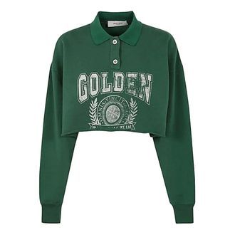 Golden Goose Femme, Sweatshirts et sweats &agrave; capuche, Vert, Taille: 38 FR Felpa