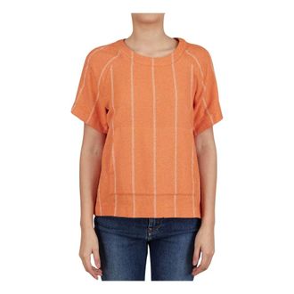 Kiton Femme, Pulls, Orange, Taille: 38 FR Pull ray&eacute; &agrave; col rond