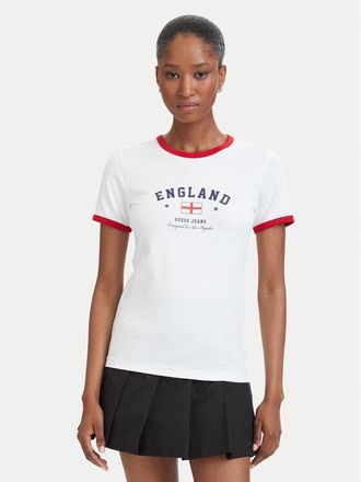 Guess T-Shirt W6YI16 K3995 Wei&szlig; Slim Fit