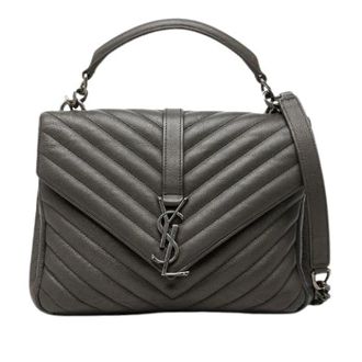 Saint Laurent Pre-owned College Medium 2way Leather Bag - Femme - Pre-owned - Gris - Taille: ONE Size