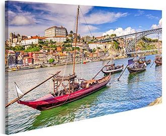 Islandburner Tableau sur toile Fleuve Douro &agrave; Porto Portugal Cadre Affiche Poster Murale Tableaux