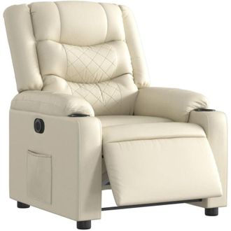 vidaXL Relaxsessel Elektrisch Creme Kunstleder Vidaxl