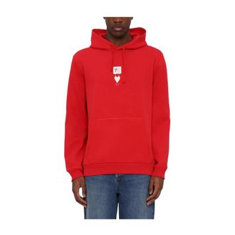 Emporio Armani Rote Cuore Hoodie- Urbaner Stil - - Sweatshirts & Hoodies - Herren - Rot - S