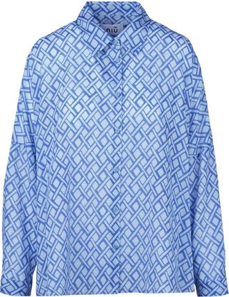 Ni&ugrave; Niu, Femme, Blouses et Chemises, Bleu, Taille: 38 FR Camicia Rettangolo stampa paisley