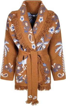 Alanui Femme, Pulls, Brun, Taille: 38 FR Island Roots Foulard Cardigan