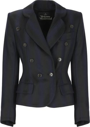 Vivienne Westwood Blazer Double-Boutonnage &agrave; Rayures - Femme - Vestes - Bleu - Taille: 36 FR