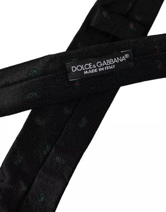 Dolce & Gabbana Black Fantasy Silk Adjustable Men Tie
