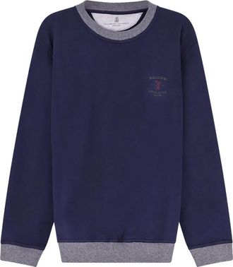 Brunello Cucinelli Baumwoll-French-Terry-Sweatshirt mit Stickerei - - Sweatshirts & Hoodies - Herren - Blau - S