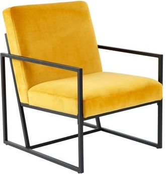 Atmosphera Sessel Agatha Senf aus Samt - Designeratmosphera