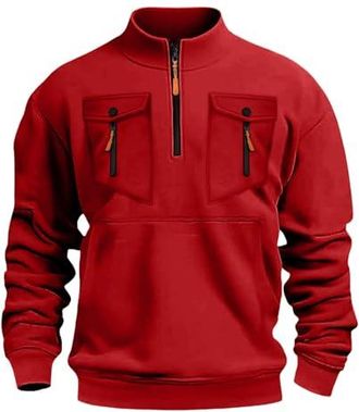 Generic Sweat San Capuche pour Homme, avec Demi-Fermeture &Eacute;clair, Grandes Tailles, Confortable, D&eacute;contract&eacute;, pour La Vie Quotidienne, pour Le Travail en Plein