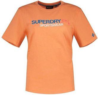 Superdry Sportswear Logo Relaxed Tee T-Shirt, Orange, 42 Femme