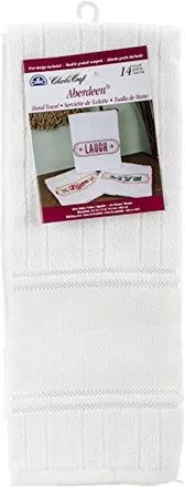 Dmc Charles Craft Aberdeen Velourshandtuch, 41,9 x 68,6 cm, 14 Stiche, Stoff mit Design, Baumwolle/Viskose-Mischgewebe, Wei&szlig;