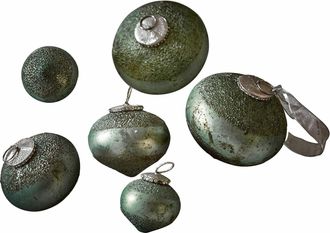 Loberon Weihnachtsschmuck 6er Set Caily, DREI Größen, individueller Farbverlauf, von Hand besprüht, Christbaumschmuck, Weihnachten, Weihnachtsdeko, Glas, Eise