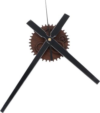 Amosfun Retro Wanduhr Aus Holz Mit Gro&szlig;em Zahnrad-Zeiger Stilvolle DIY Wanddeko Schicke Vintage Gear Wanduhren F&uuml;r Wohnzimmer Einfache Montage Batteriefrei Br