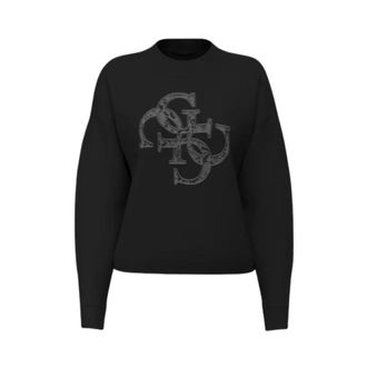 Guess SweaT-shirt Evelyn Logo Triangle - Femme - Sweatshirts et sweats &agrave; capuche - Noir - Taille: 36 FR