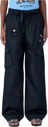 Ganni Femme, Pantalons, Noir, Taille: 34 FR Pantalon de surv&ecirc;tement &agrave; motif logo