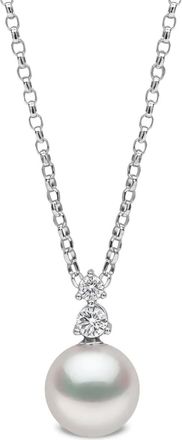 Yoko London pendentif en or blanc 18ct à perle Akoya et diamant - Argent