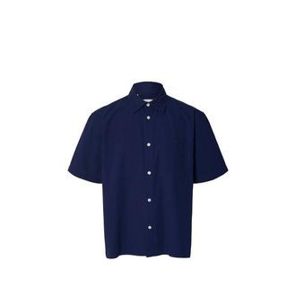 Selected Chemise textur&eacute;e &agrave; manches courtes en coton