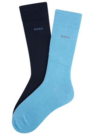 HUGO BOSS Businesssocken BOSS 2P RS Bamboo 1027, Herren, Gr. 39-42, blau (bright blau 438), Viskose, elastisch, Socken, mit Strickb&uuml;ndchen