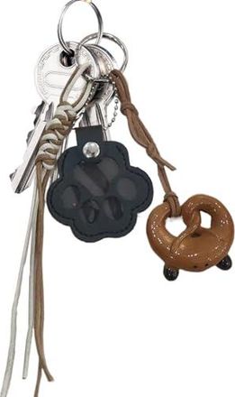 Generic Porte-clés souvenir en forme de patte de chat - Porte-clés souvenir léger pour souvenirs de vie, famille, chaton, Noir, Refer to description