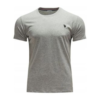 U.S.Polo Association Graues Herren Baumwoll Logo T-Shirt - - Tops - Herren - Grau - L