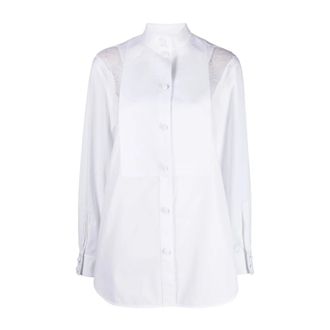 Burberry Wei&szlig;e Spitzen-Popelinebluse - - Blouses & Shirts - Damen - Wei&szlig; - 3XS
