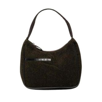 Prada Pre-owned Woll Schultertasche - - Pre-owned - Damen - Braun - ONE SIZE