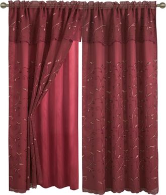 Elegant Comfort Eleganten Komfort Luxus Vorhang/Fenster Panel Set mit angebracht Querbehang und Backing 137,2 x 213,4 cm (Set von 2), Burgund