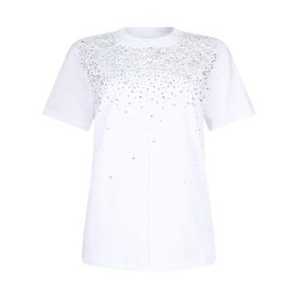 Liu Jo Femme, Tops, Blanc, Taille: 42 FR T-shirt avec pierres pr&eacute;cieuses