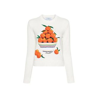 Casablanca Pyramide DOranges - - Knitwear - Damen - Wei&szlig; - S
