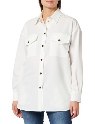 Pinko Damen Ciclipa Fluidhemd L&auml;ssiger Blazer, Z05_wei&szlig;-schneewei&szlig;, XS