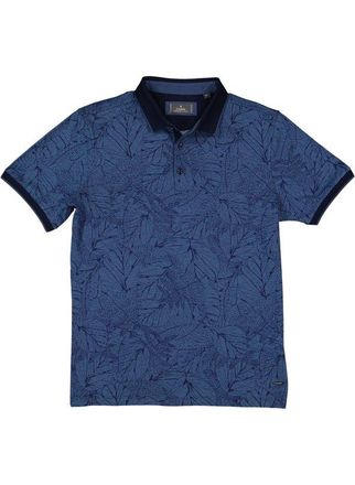 Ragman Herren Polo-Shirt blau Baumwoll-Jersey