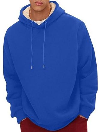 Generic Sweat &agrave; capuche en polaire uni doux et confortable pour adulte - Couleur unie - Manches longues - Sports - Loisirs - V&ecirc;tements de travail - Tendance -