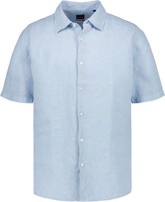 Boss Orange by Hugo Boss BOSS Orange Herren Kurzarmhemd blau Leinen