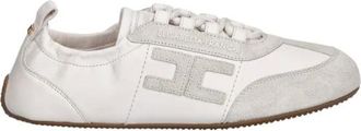 Elisabetta Franchi Femme, Chaussures, Blanc, Taille: 37 EU Baskets en cuir