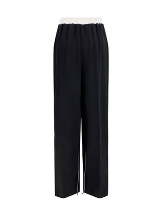 Kiton Womens Silk Pants Nero Trousers