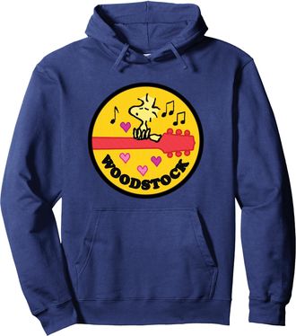 Peanuts Woodstock sitzt auf einer Gitarre Pullover Hoodie
