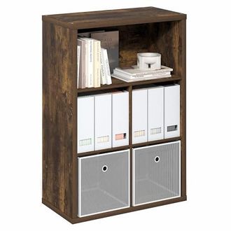 Furinno Cubicle &Eacute;tag&egrave;re, Biblioth&egrave;que &Agrave; 5 Cubes, Rangement Cubique avec Fond Ferm&eacute;, 15,3 X 29,9 X 43,3 Cm, pour Salon, Chambre, Bureau, Pin Ambr&eacute;