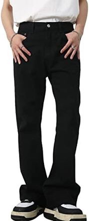 ORANDESIGNE Homme Jeans Hip Hop Style Hipster Baggy Jeans Urbain Skate Denim Pantalons Regular Fit Jambe Droite Denim Pantalon R&eacute;tro Evas&eacute; en Jean Streetwear A No