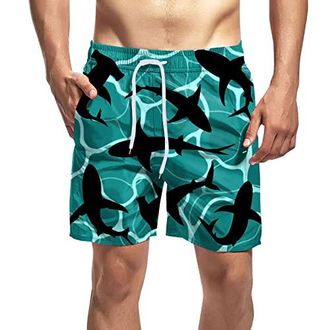 Generic Short de plage d&eacute;t&eacute; pour homme - Imprim&eacute; - Short de plage d&eacute;contract&eacute; et ample - Avec poche - Pour l&eacute;t&eacute; - Doux - Pour les vacances - Coupe droite, ver