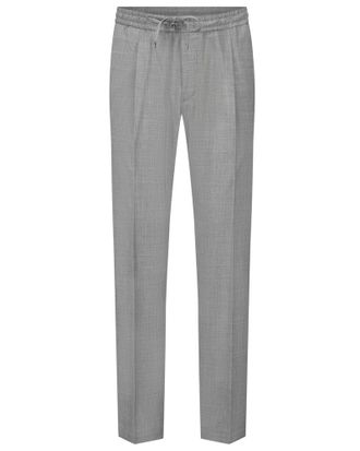 BRIGLIA 1949 Wollhose Wimbledon mit Bundfalte und Dehnbund, Tapered Fit in