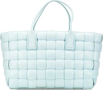 Bottega Veneta Shopper - Large Lambskin Intreccio Padded Tote - Gr. unisize - in Blau - f&uuml;r Damen