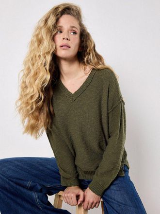 Apricot Strickpullover Leichter Baumwollpullover mit sichtbaren N&auml;hten