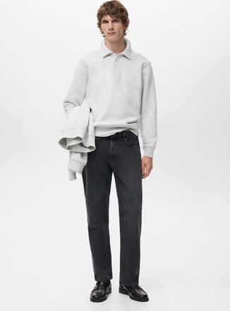 Mango Sweat-shirt polo regular-fit gris chin&eacute; clair - Homme - XXL - MANGO MAN