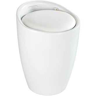 WENKO W&auml;schesammler mit Sitz candy, schwarz, mattiert, 2in1 Wenko