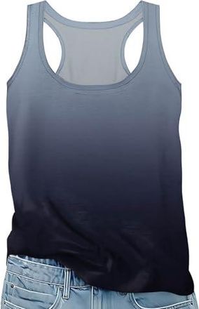 Generic Debardeur Femme Chic et &eacute;l&eacute;gant Gradient Chemisier sans Manche D&eacute;bardeur Crop Top Ete Haut Sexy Chic et Elegant Fluide Ample Caraco Vetement Femme Ete