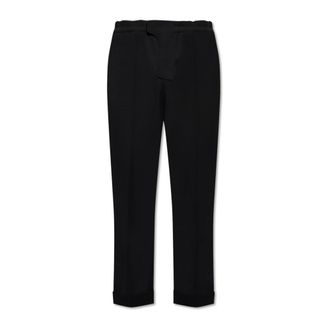 Balmain Wollhose mit N&auml;hten an den Beinen - - Trousers - Herren - Schwarzk - M