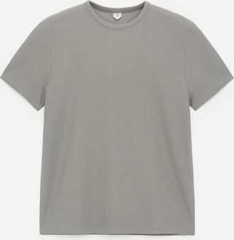 Arket K&ouml;rpernahes Baumwoll-T-Shirt -Grau